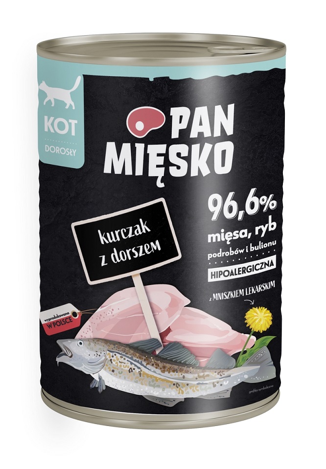 PAN MIĘSKO Hipoalerginis drėgnas kačių ėdalas 400 g parduotuvėje Fera ...