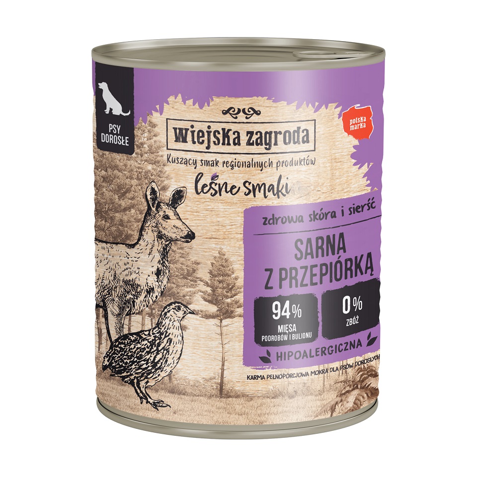 WIEJSKA ZAGRODA Leśne smaki Elnias su putpele 800 g suaugusiems šunims ...