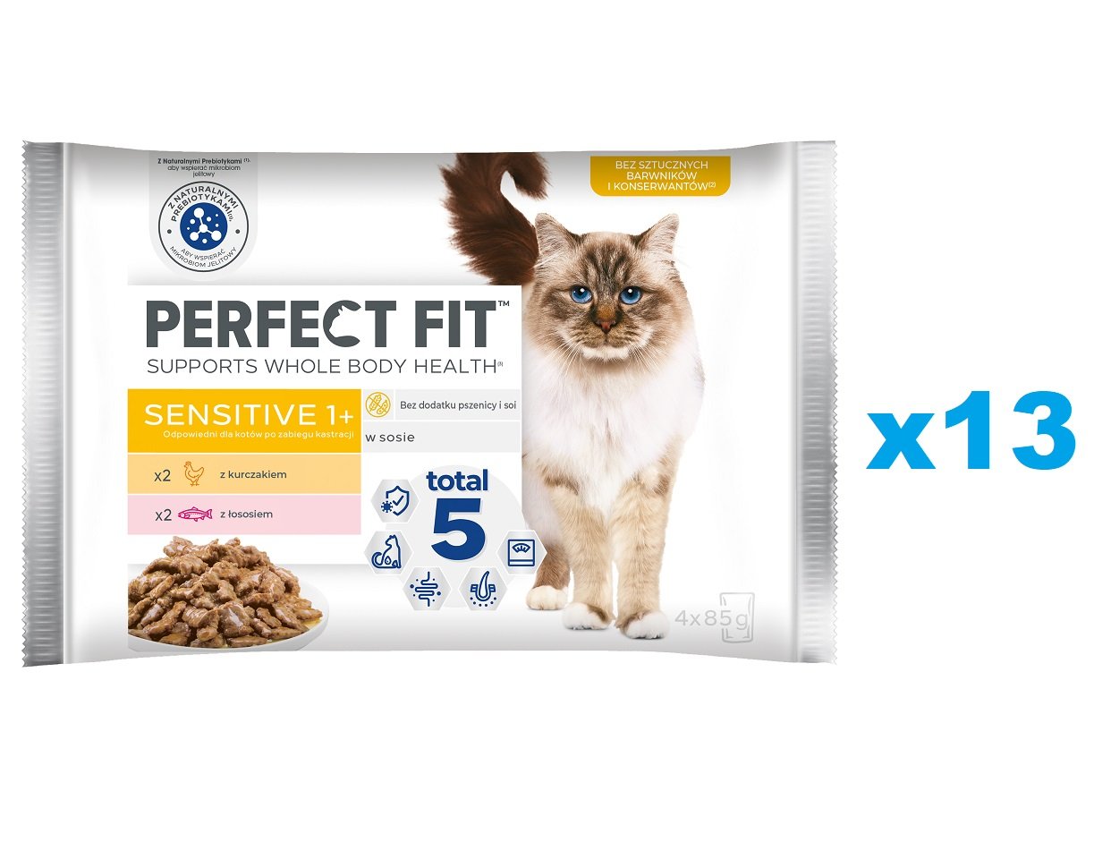 PERFECT FIT Sensitive 1+ 52x85 g drėgno visaverčio maisto suaugusioms ...