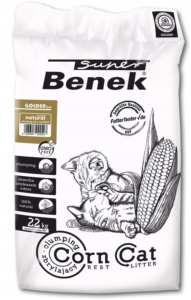 BENEK Super Corn Cat Golden kukurūzų kraikas Natural 35 l parduotuvėje ...