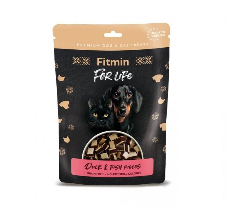FITMIN For Life Duck and Fish Pieces Kawałki kaczki ir žuvies šunims ir ...