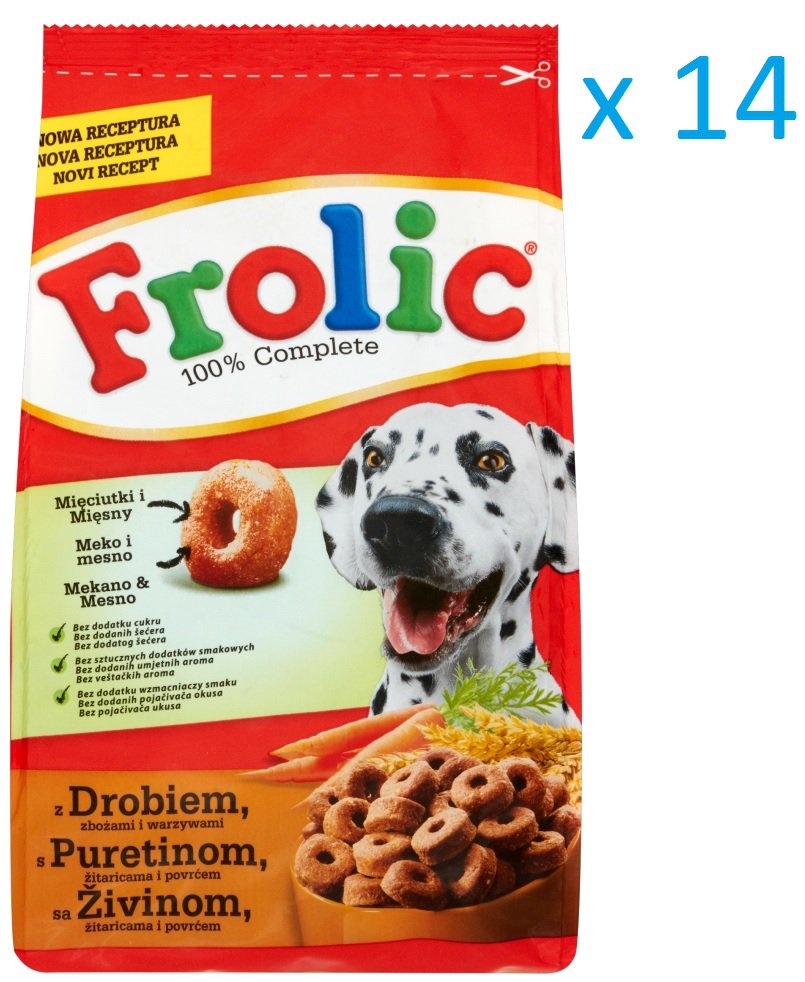 Sausas šunų maistas FROLIC Drób i warzywa i zboża 0.5 kg x14 - kainos ...