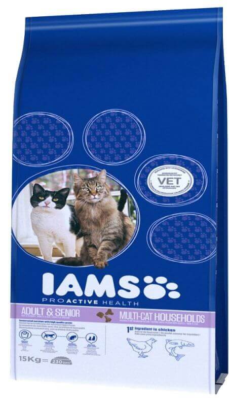 IAMS Proactive Health Adult & Mature & Senior Multi-Cat Households With ...