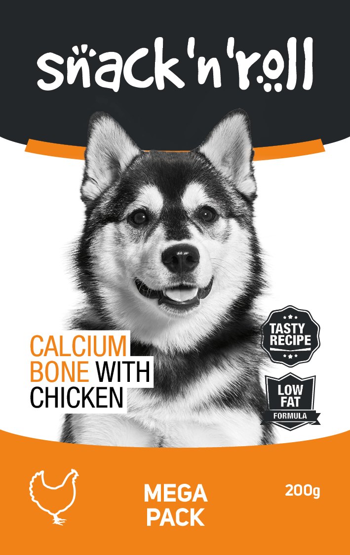SNACK & ROLL Calcium Bone with Chicken Kalcio kubas su vištiena 200 g ...
