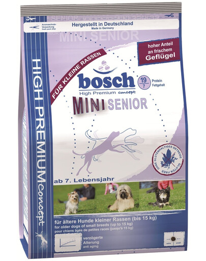 Sausas šunų maistas BOSCH Mini senior 1 kg - kainos ir atsiliepimai ...